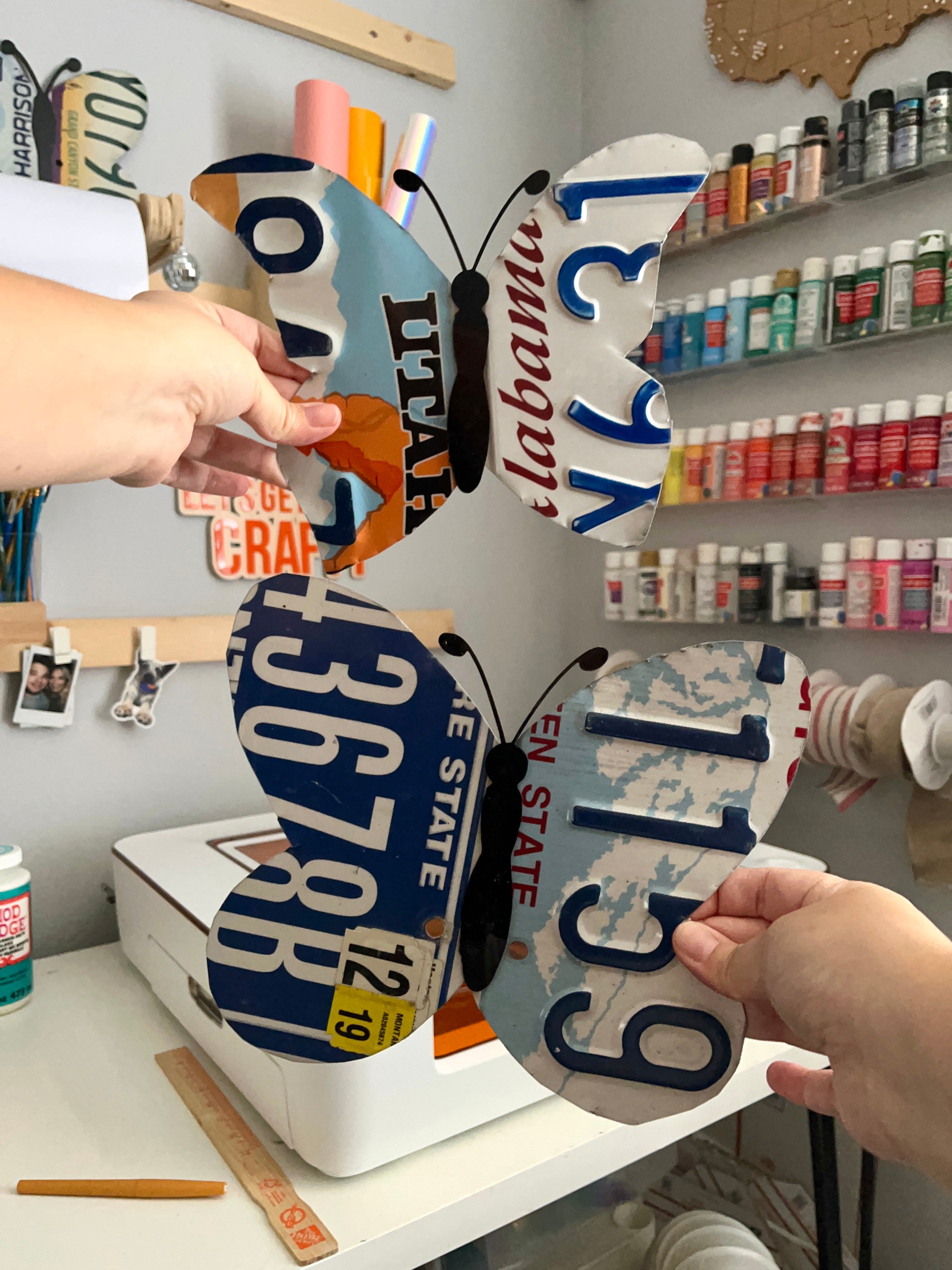 Taylor | Blue Fir DIY :Craft License Plate Into A Butterfly – RusticPlates