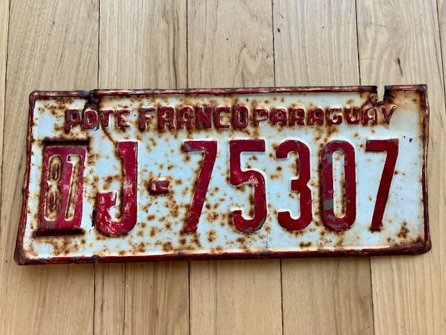 1987 Pote Franco Paraguay License Plate – RusticPlates