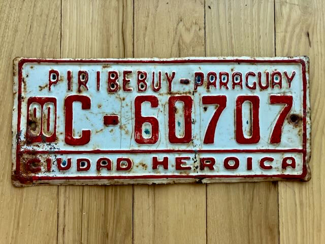 1990 Piribebuy Paraguay License Plate – RusticPlates