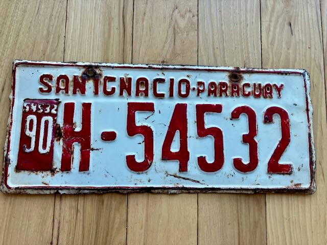 1990 San Ignacio Paraguay License Plate – RusticPlates