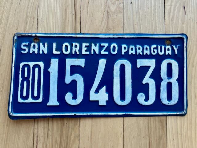 1980 San Lorenzo Paraguay License Plate – RusticPlates