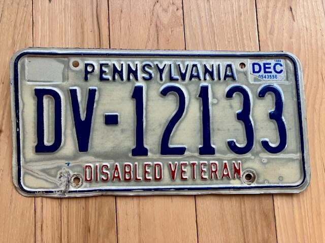1980 Pennsylvania Disabled Veteran License Plate – RusticPlates