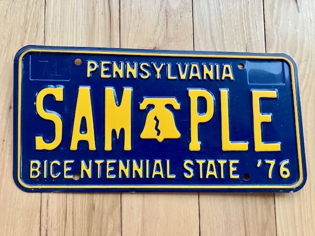 1976 Pennsylvania Sample License Plate – RusticPlates