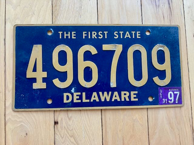 1997 Delaware Riveted License Plate – RusticPlates