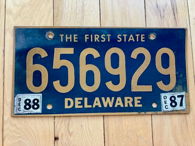 1987 Delaware License Plate W 1988 Tabs – RusticPlates