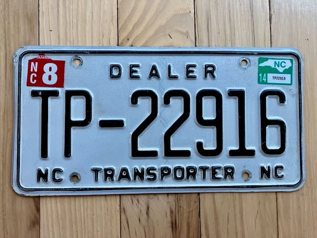 2014 North Carolina Dealer/ Transporter License Plate – RusticPlates