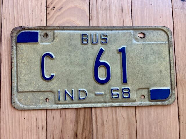 1968 Indiana Bus License plate – RusticPlates