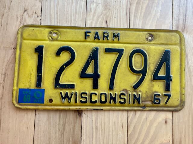 1967 Wisconsin Farm License Plate – RusticPlates