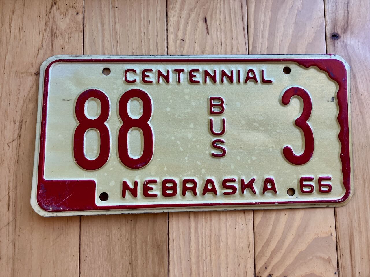 1966 Nebraska Centennial Bus License Plate – RusticPlates