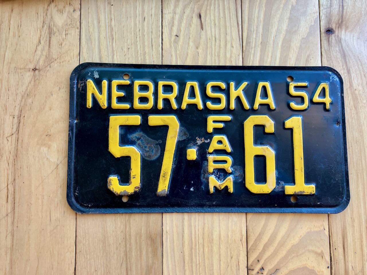 1954 Nebraska Farm License Plate – RusticPlates