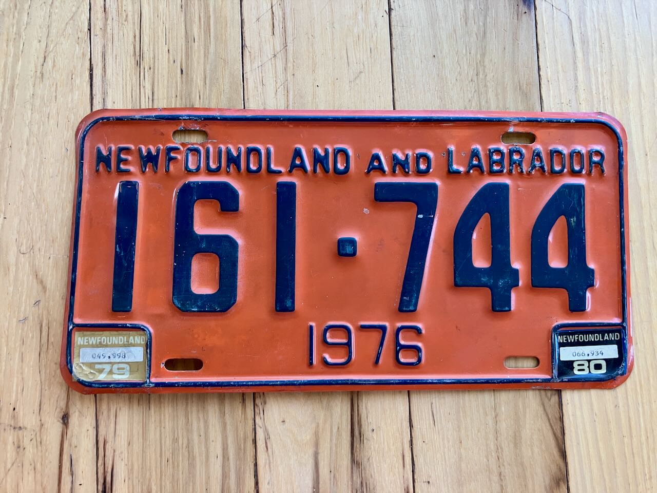 1976 Newfoundland And Labrador License Plate W/79 and 80 Tabs ...