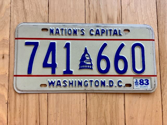 1983 Washington DC License Plate – RusticPlates