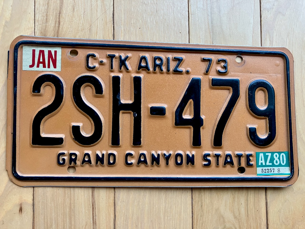 1973 Arizona Commercial Truck License Plate W/ 1980 Tab – RusticPlates