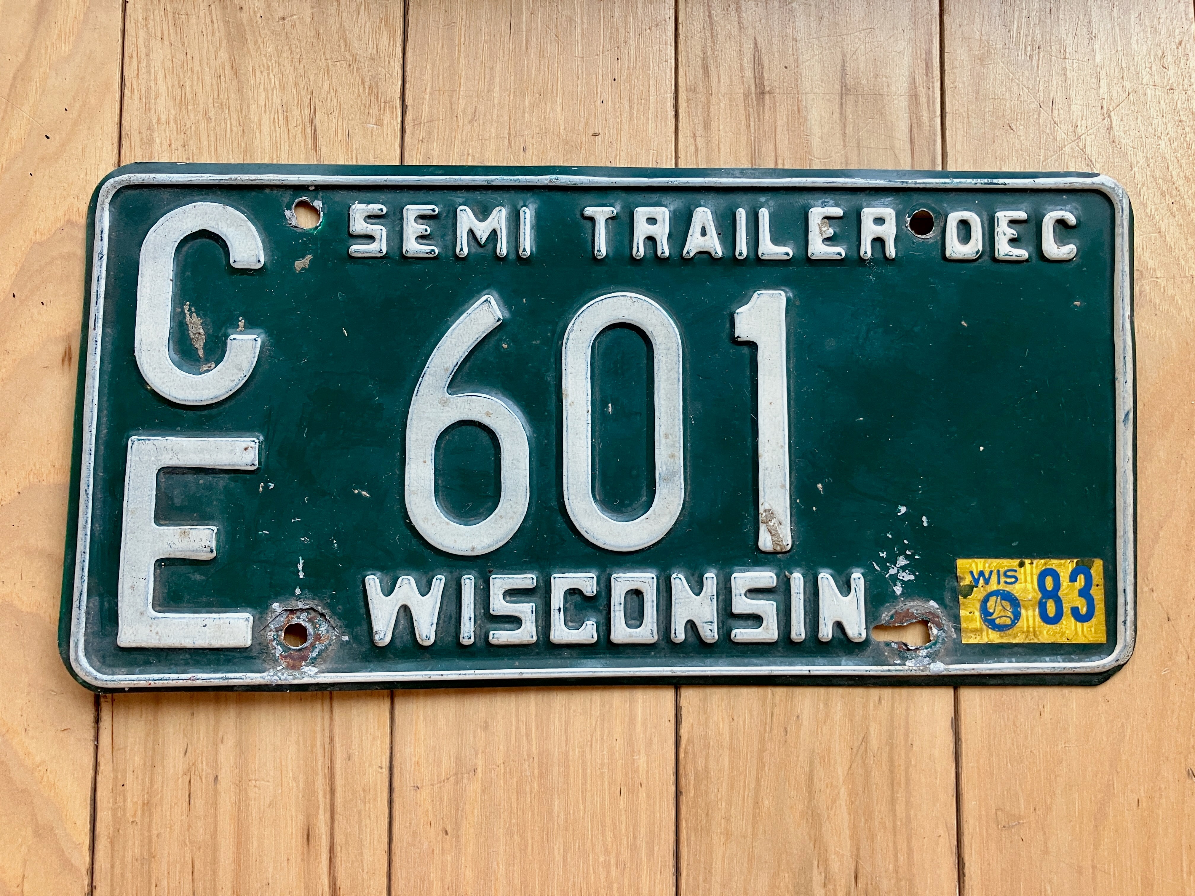1983 Wisconsin Semi Trailer License Plate – RusticPlates