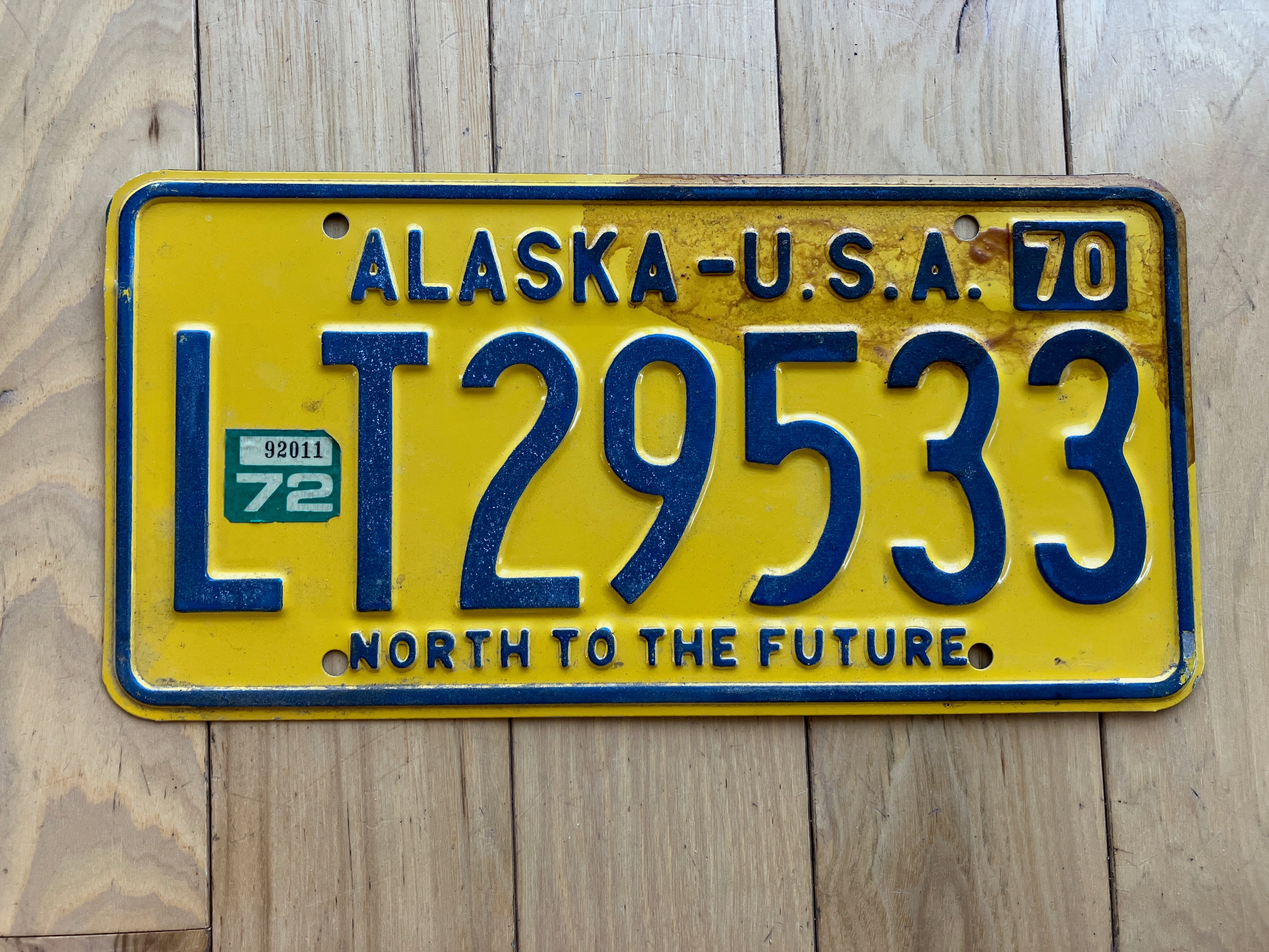 1970 Alaska License Plate W/ 1972 Tab – RusticPlates