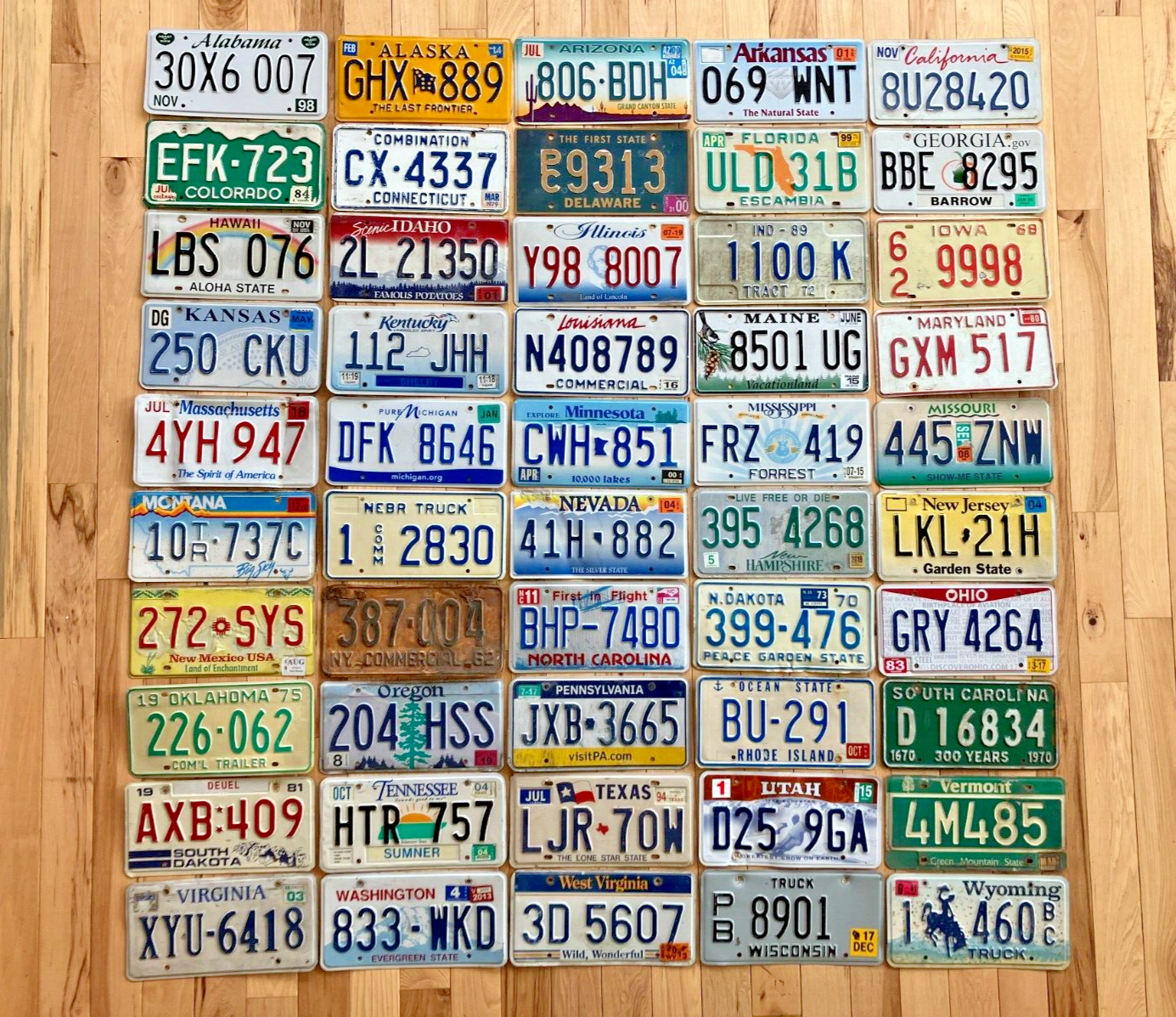 Embossed 50 State Set of US License Plates in Craft Condition ...