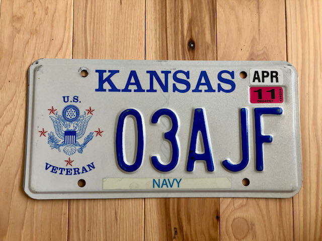 Kansas Navy Veteran License Plate – RusticPlates