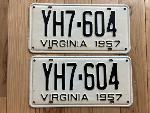 Pair of 1957 Virginia License Plates – RusticPlates