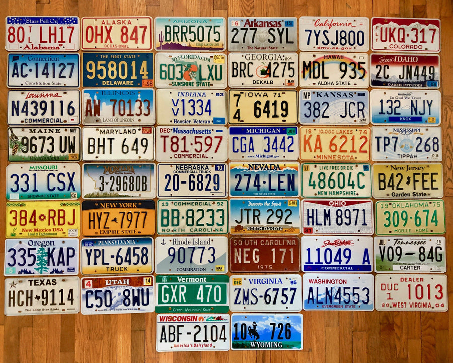 50 State Set Of US License Plates In Good Condition RusticPlates 50 State Set Of US License Plates In Good Condition RusticPlates