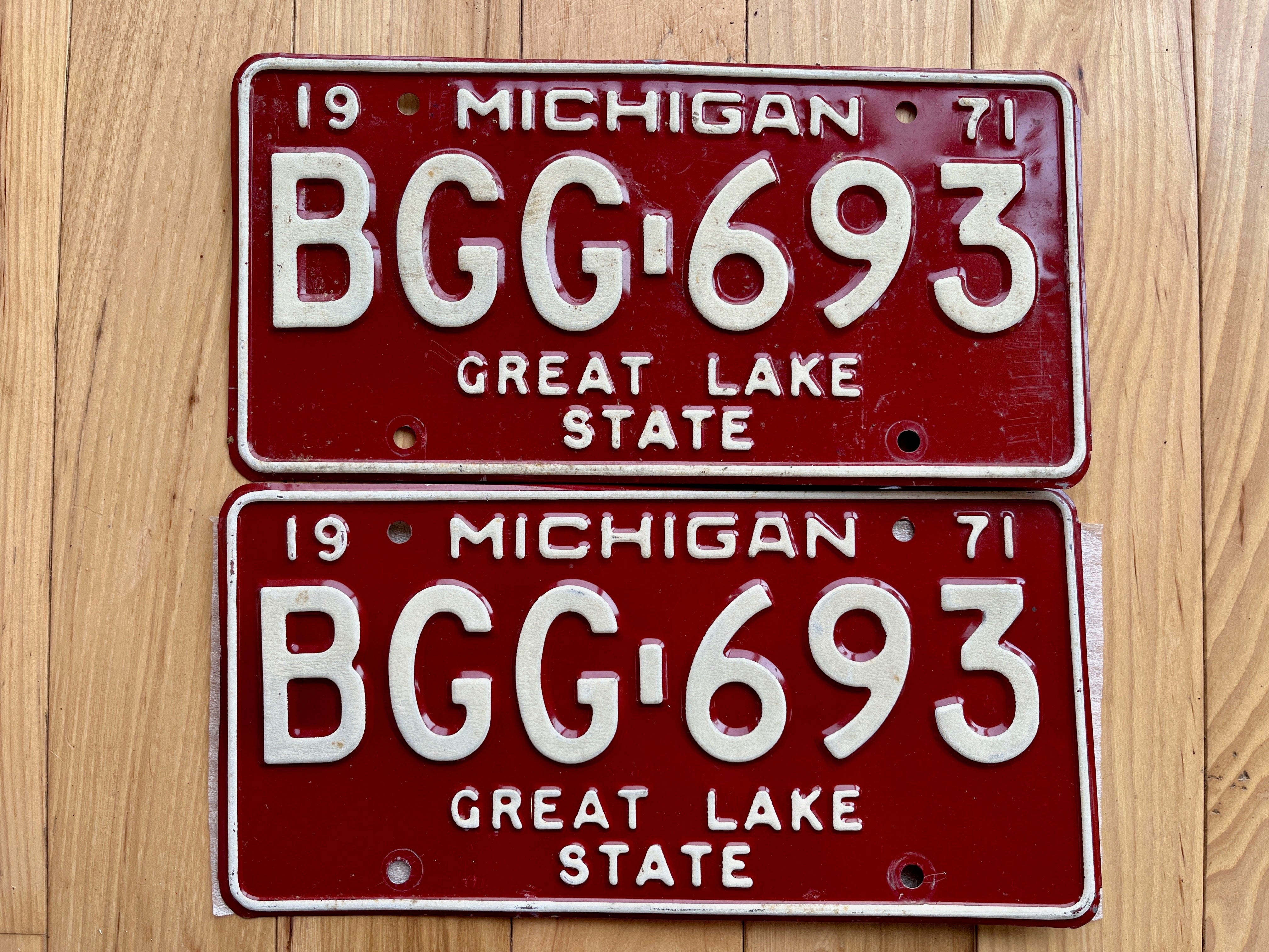 Pair Of 1971 Michigan License Plates RusticPlates pair-of-1971-michigan-license-plates-rusticplates