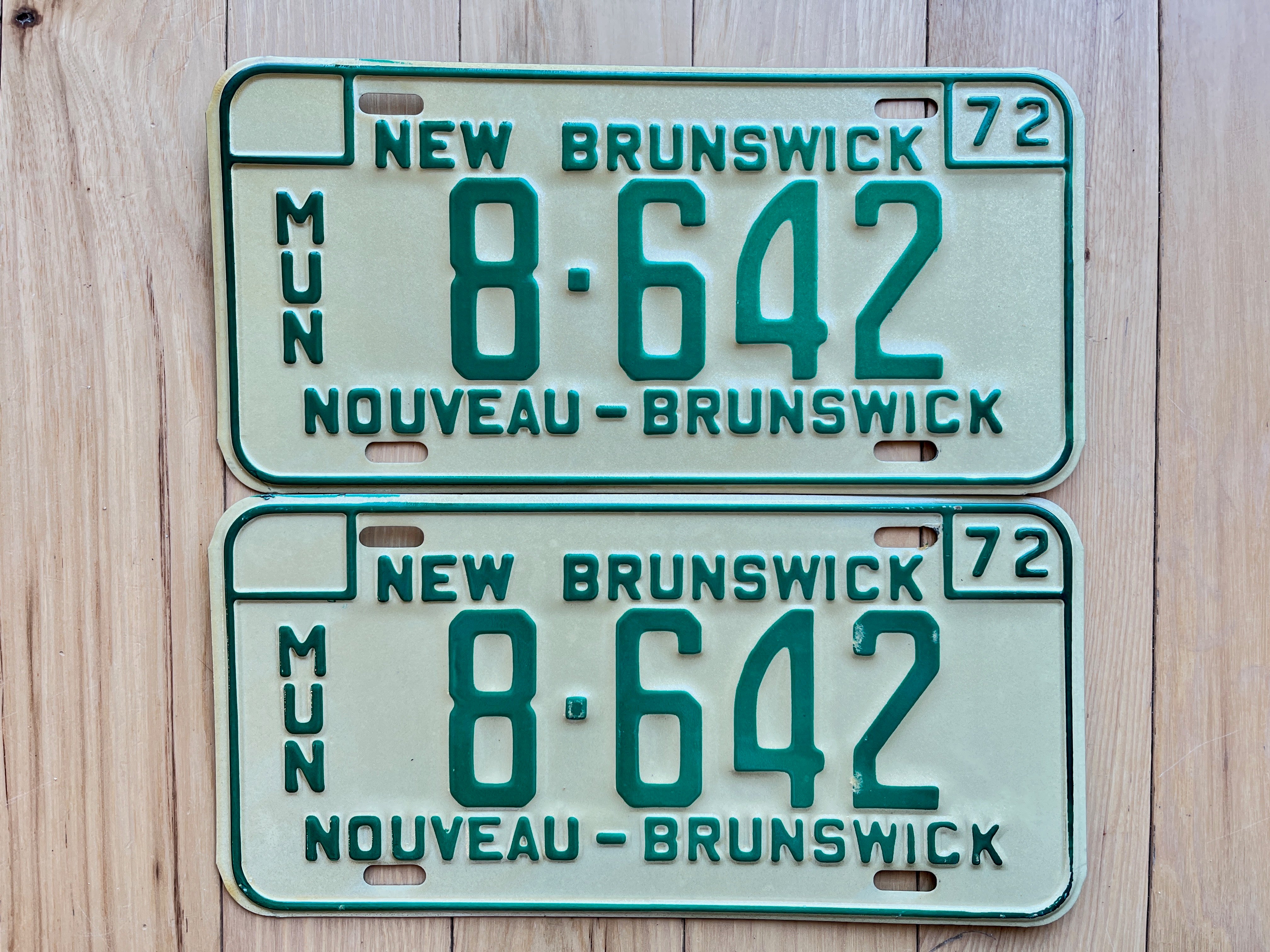 Pair of 1972 New Brunswick License Plates – RusticPlates