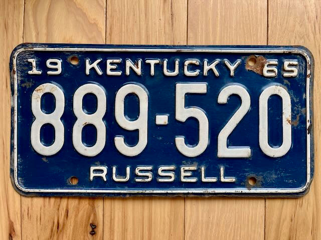 1965 Kentucky Russell County License Plate – RusticPlates