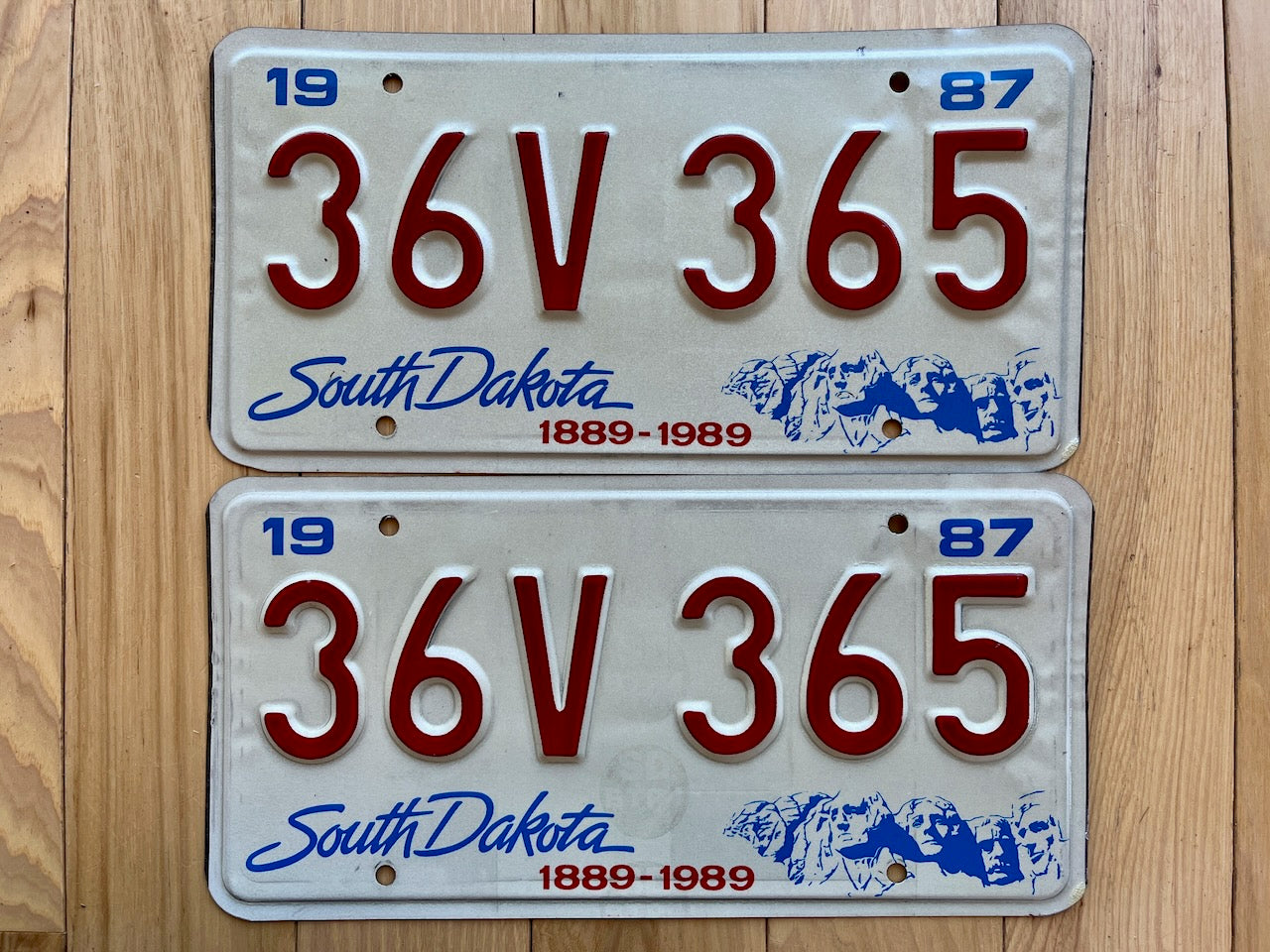 1987 Pair of South Dakota Centennial License Plates – RusticPlates